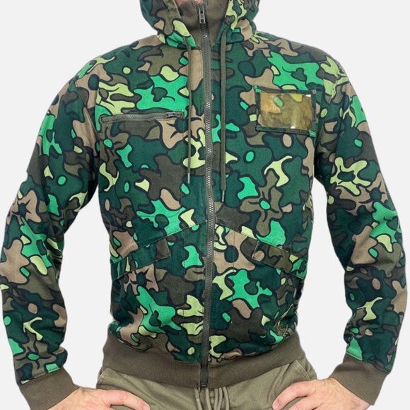 adidas | Jackets & Coats | Vintage Adidas Safety Tt Camo Hooded Tack ...